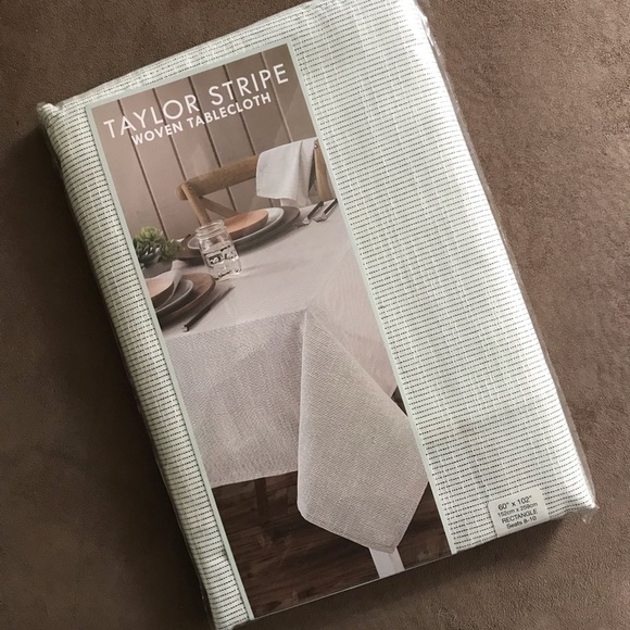 Dining | Farmhouse Woven Stripe Tablecloth 6x102 Ivory | Poshmark